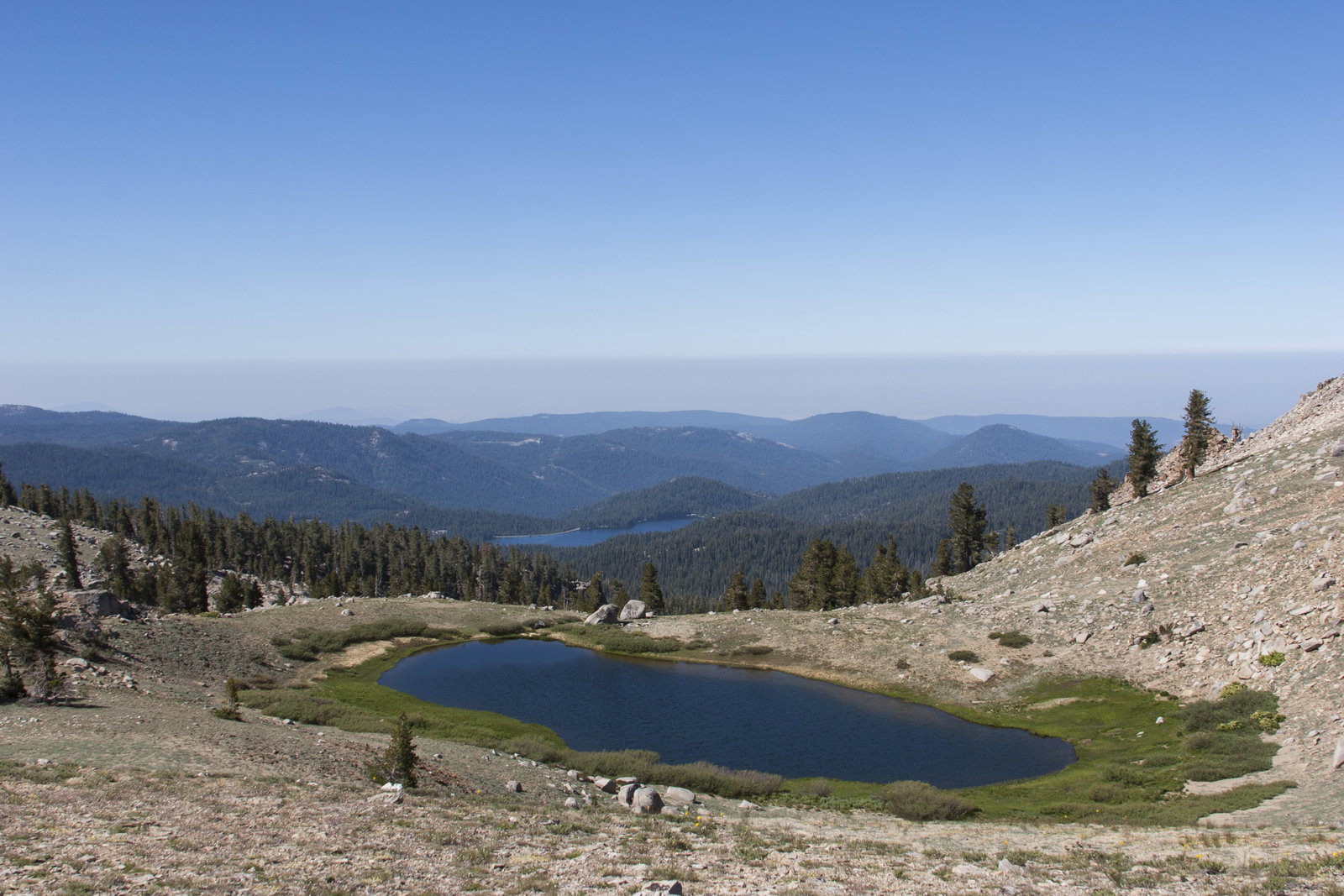 Line Creek Lake & Huntington from trail to Kaiser Peak – Camp Sierra